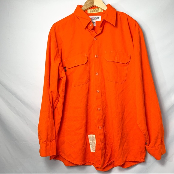 Armorex FR | Shirts | Armorex By Unifirst Flame Resistant Orange Shirt ...